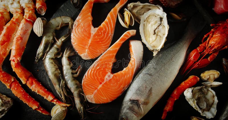 Different Types of Seafood on the Table. Stock Video - Video of crab ...