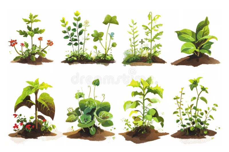 Different Types of Seedlings, from Flowers To Vegetables, Creating a ...