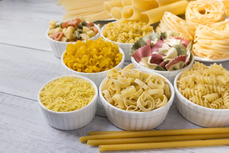 Different of Types and Shapes of Dry Italian of Pasta Stock Image ...