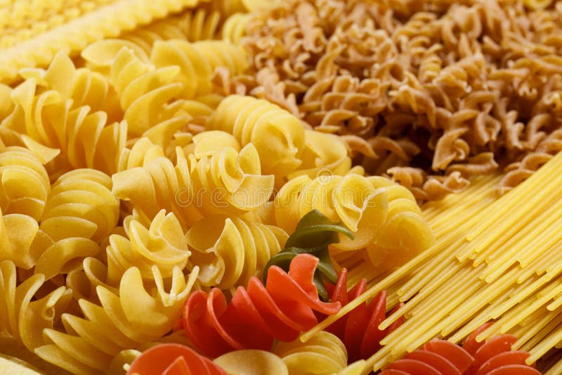 Different Types and Shapes of Italian Pasta Stock Photo - Image of ...