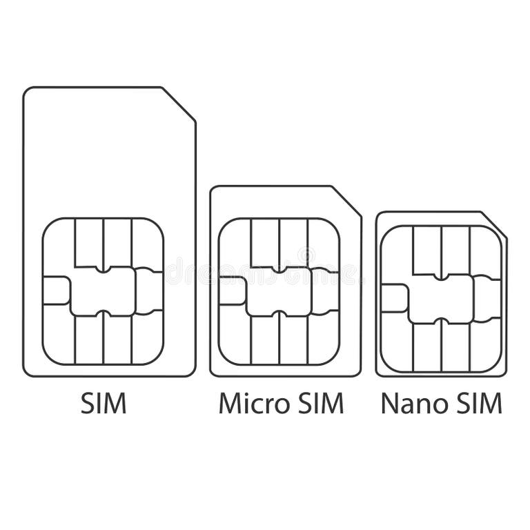 Different Types of SIM Card. Vector Illustration, Flat Design. Stock ...