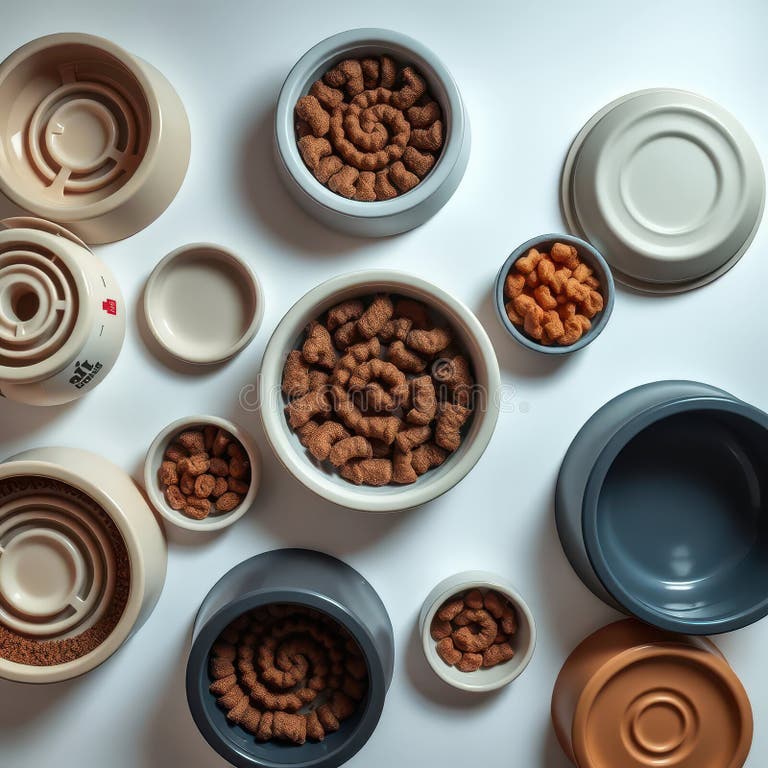 Different Types of Slow-feed Cat Bowls with Mazes and Spiral Patterns ...