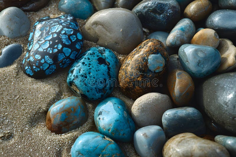 Different Types of Smooth Stones on the Seashore. Geology and Minerals ...