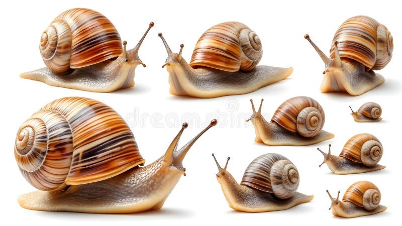 Different Types of Snails Detailed Illustration Stock Illustration ...