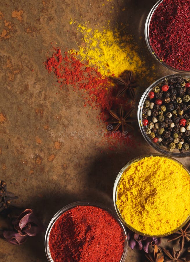 Ground White Pepper. Place for Text. Different Types of Spices in a ...