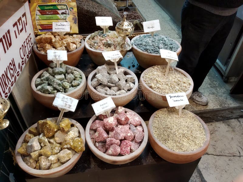 Different Types of Spices on Jerusalem Market in Israel Stock Image ...