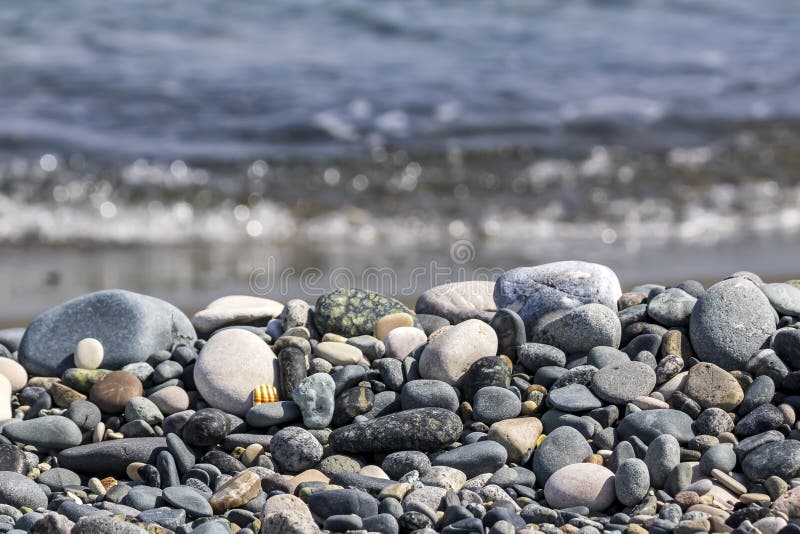 Pebbles and Stones on the Beach Stock Image - Image of water, beach ...