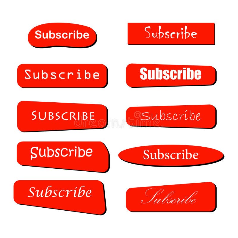 Different Types of Subscribe Buttons. Vector Illustration Stock Vector ...