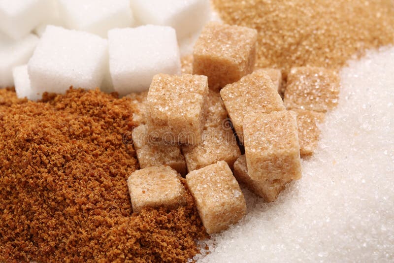 Different Types of Sugar As Background, Closeup Stock Photo - Image of ...