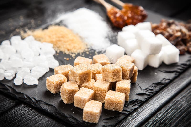 DIfferent types of sugar stock photo. Image of glass - 74814158