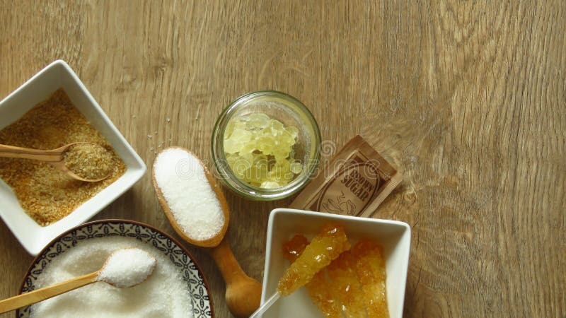 Different Types of Sugar - White Brown and Sugar-candy. Stock Photo ...