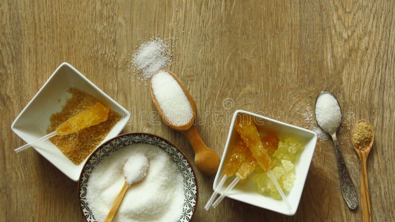 Different Types of Sugar - White Brown and Sugar-candy. Stock Image ...