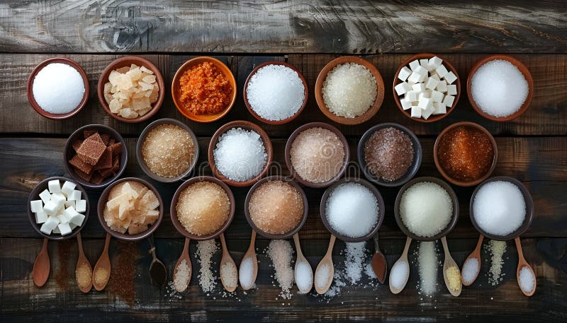 Different Types of Sugar on Wooden Table Stock Image - Image of sucrose ... Different Types of Sugar on Wooden Table Stock Image - Image of sucrose ...