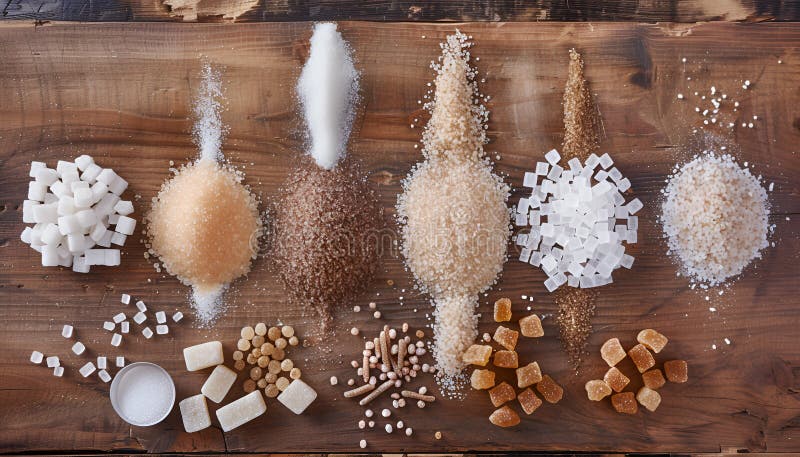 Different Types of Sugar on Wooden Table Stock Photo - Image of diet ...