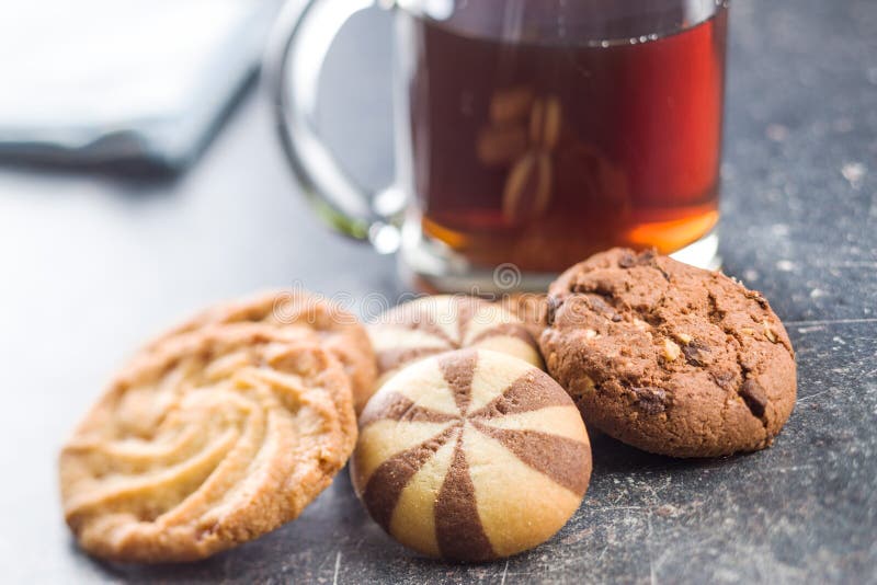 Different Types of Sweet Cookies. Stock Photo - Image of chip, round ...