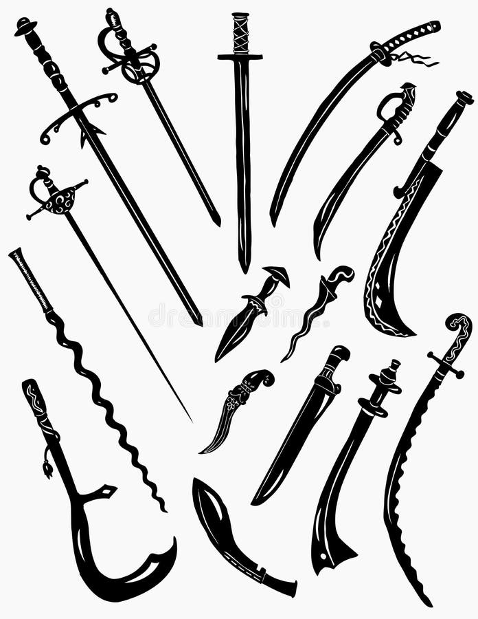 Different types of swords stock vector. Illustration of honour - 30388218