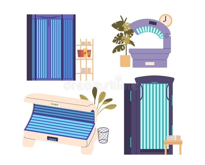 Different Types of Tanning Beds and Solarium Equipment Used in a Spa ...