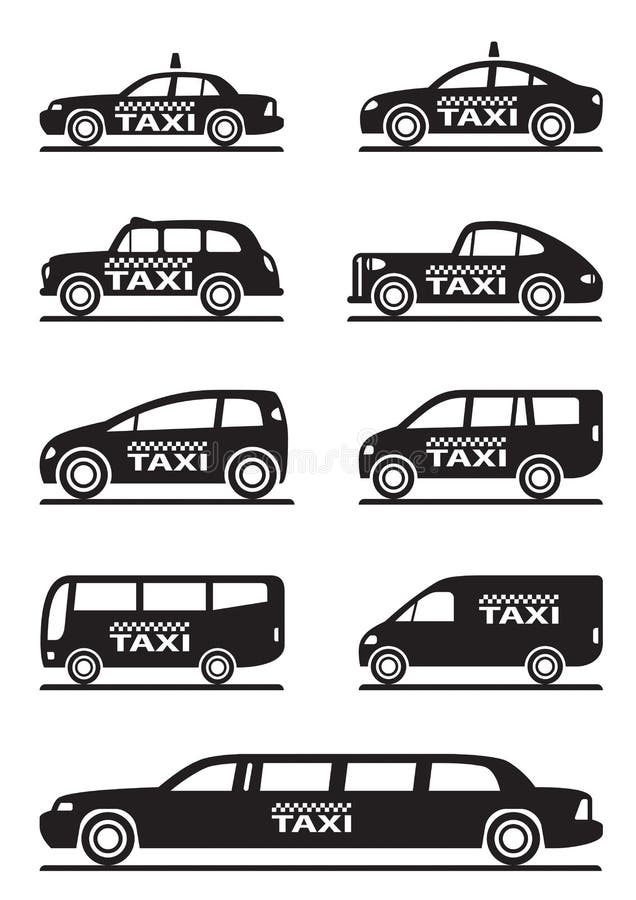 Types of taxis stock vector. Illustration of driving - 69836193