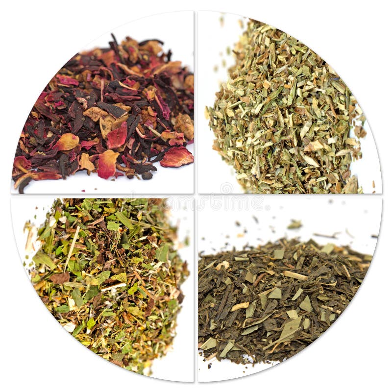 Different Types of Tea in a Collage Stock Photo - Image of chicory ...