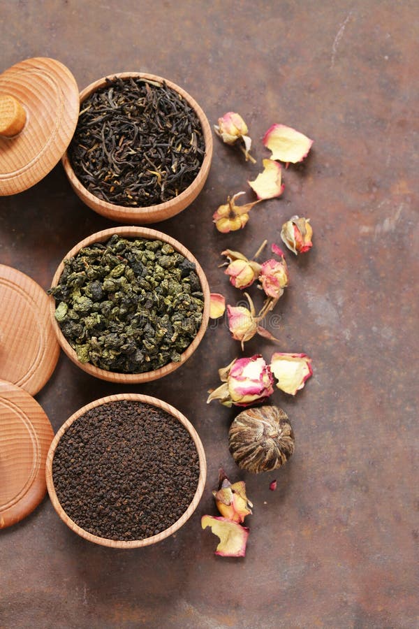 Different types of tea stock photo. Image of plant, background - 84093920