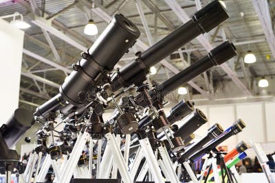 Different Types of Telescopes at Exhibition Editorial Stock Photo ...
