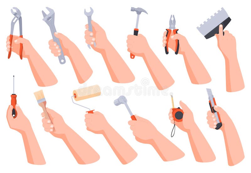 Different Types of Tools in Human Hands. Repair Work in the House ...