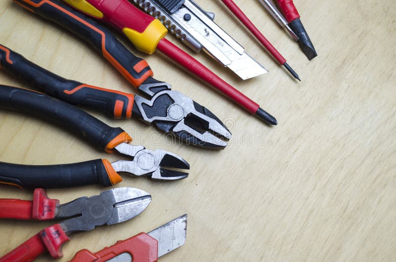 Different Types of Tools Screwdrivers, Pliers, Nippers Stock Photo ...