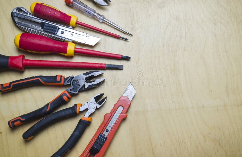 Different Types of Tools Screwdrivers, Pliers, Nippers Stock Photo ...