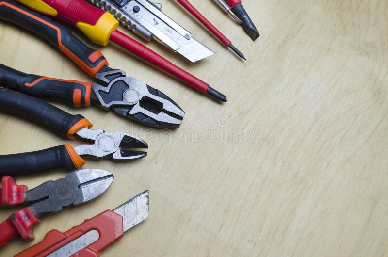 Different Types of Tools Screwdrivers, Pliers, Nippers Stock Image ...