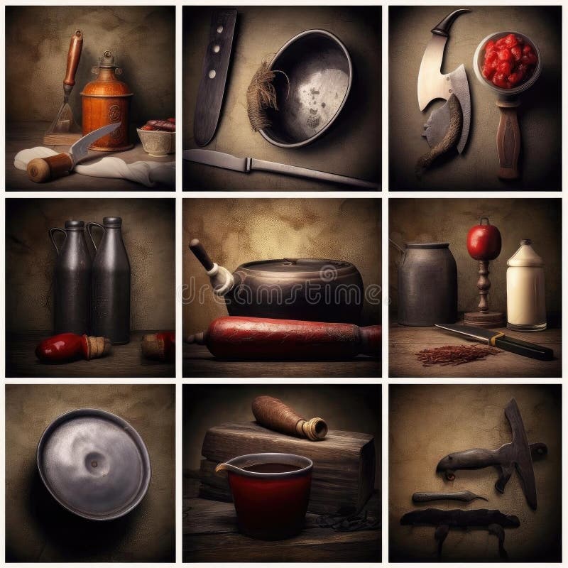 Different Types of Traditional and Modern Kitchen Tools Stock ...