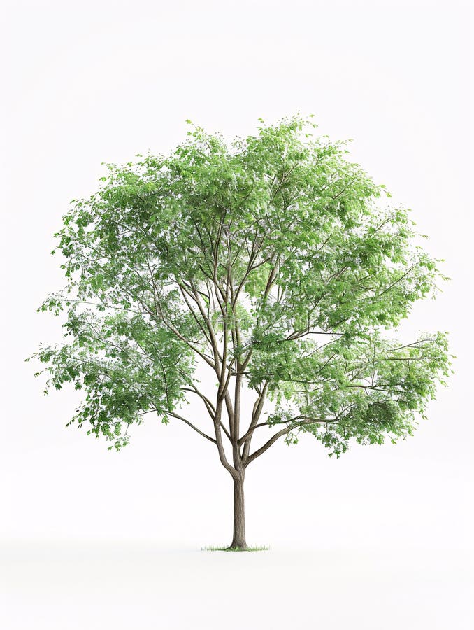 Different Types of Tree Isolated on a Solid White Background Stock ...