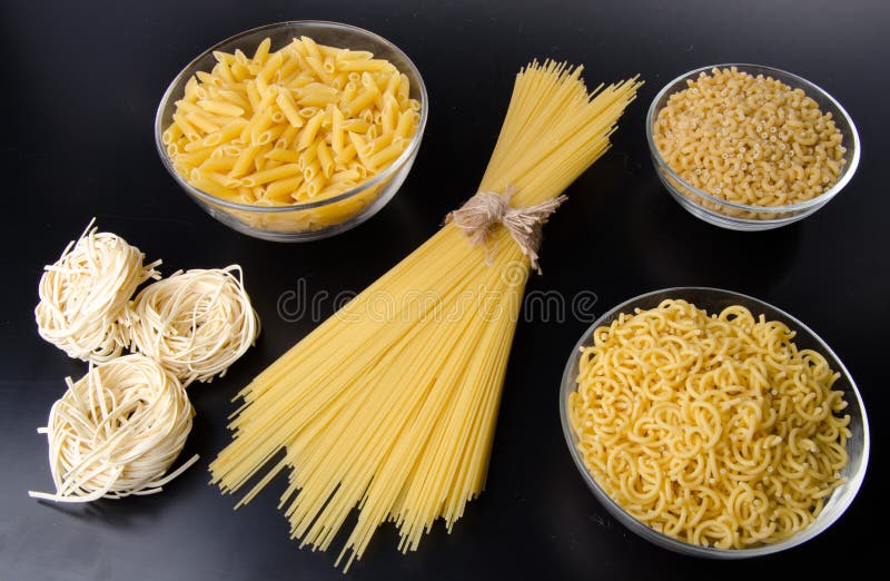 Different Types of Uncooked Pasta Stock Photo - Image of italian ...