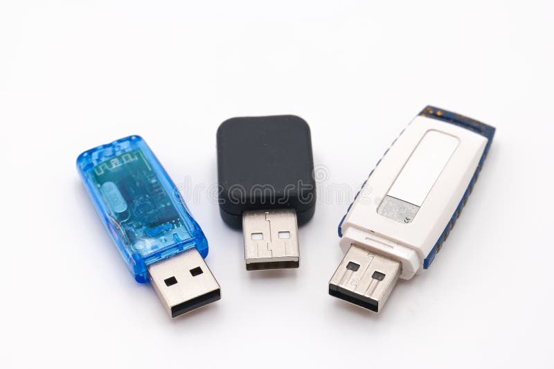 Different Types of USB Flash Drives on White Background Showcasing ...