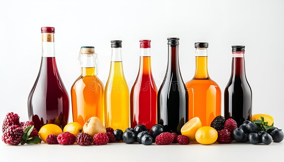 Different Types of Vinegar Isolated on White, Set Stock Photo - Image ...