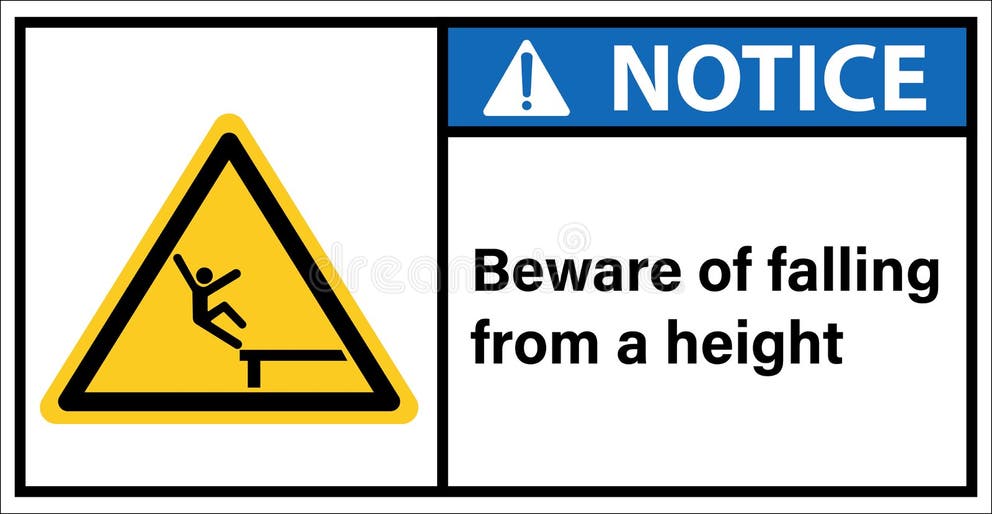 Different Types of Warning Signs, Beware of Falling from a Height ...