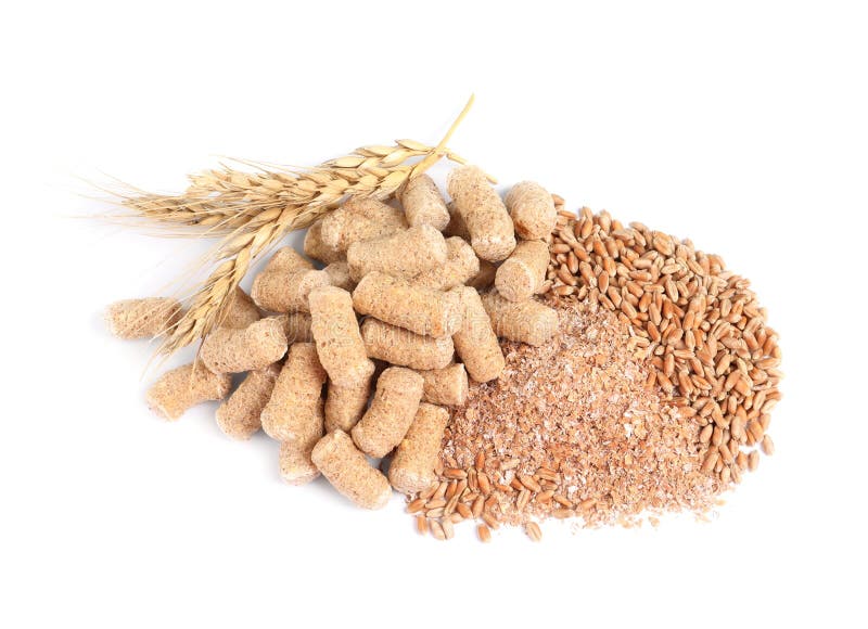 Different Types of Wheat Bran on White Background Stock Image - Image ...