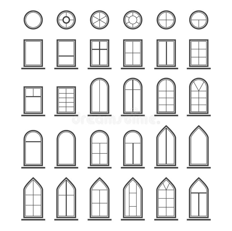 Different Types of Windows. Eps10 Stock Vector - Illustration of ... Different Types of Windows. Eps10 Stock Vector - Illustration of ...