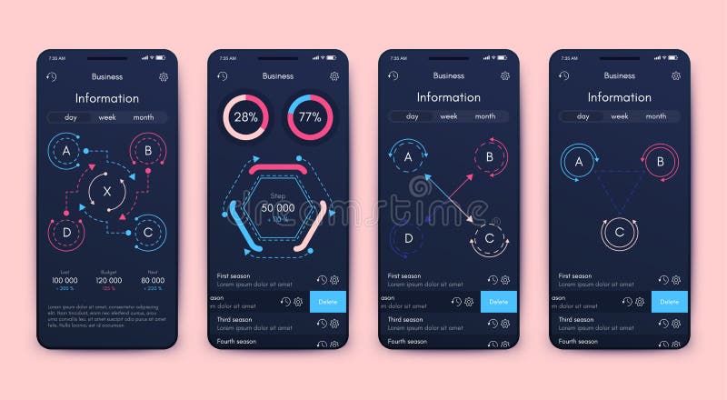Different UI, UX, GUI Screens and Flat Web Icons for Mobile Apps Stock ...
