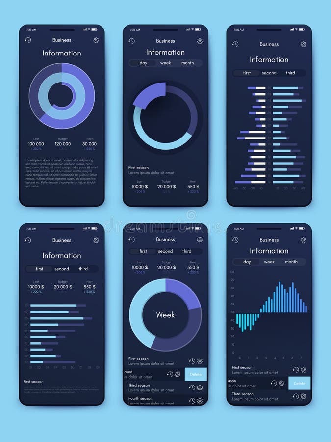 Different UI, UX, GUI Screens and Flat Web Icons for Mobile Apps Stock ...