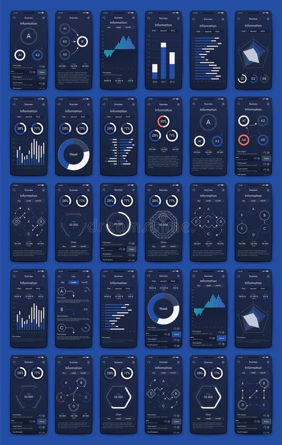 Different UI, UX, GUI Screens and Flat Web Icons for Mobile Apps Stock ...