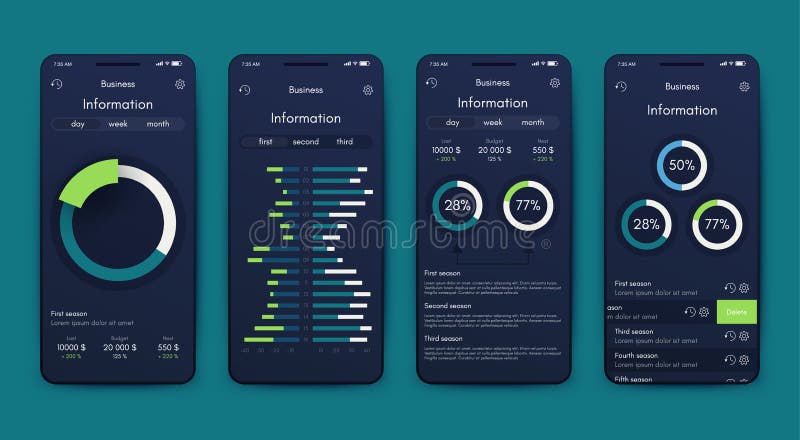 Different UI, UX, GUI Screens and Flat Web Icons for Mobile Apps Stock ...