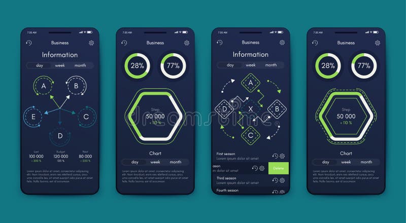 Different UI, UX, GUI Screens and Flat Web Icons for Mobile Apps Stock ...