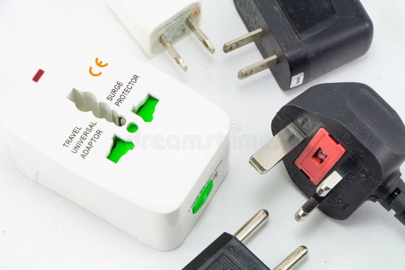 Different Universal Adapters Travel Adapters Stock Photo - Image of ...