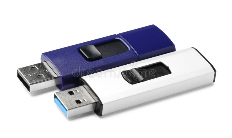 Different Usb Flash Drives on White Background Stock Photo - Image of ...