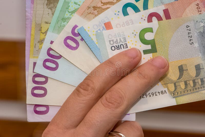 Different Value of the Euro Paper Bills Stock Photo - Image of ...