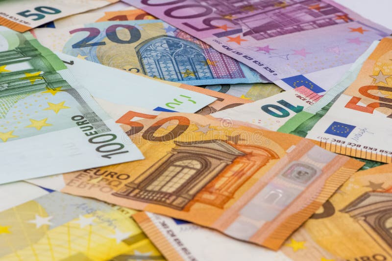 Different Value of the Euro Paper Bills Stock Photo - Image of cash ...