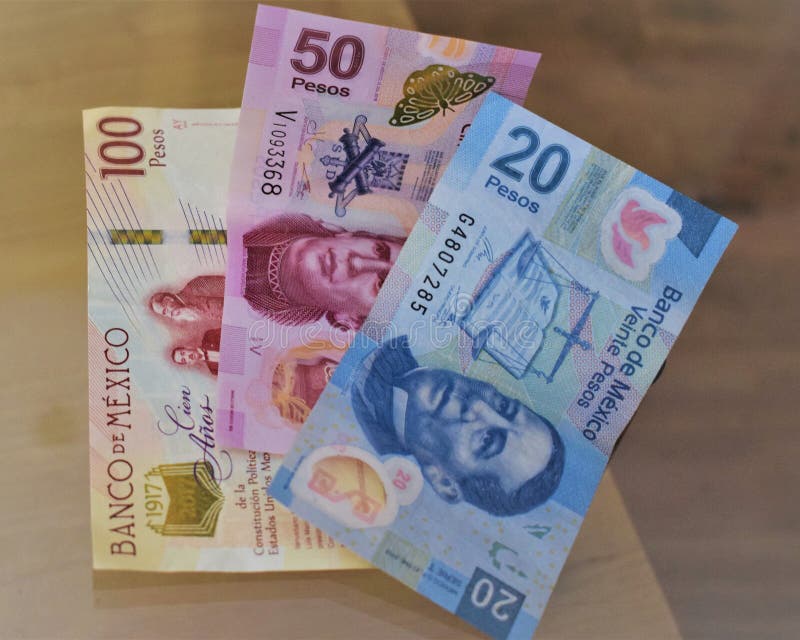 Mexican pesos notes III stock photo. Image of bank, notes - 131410552