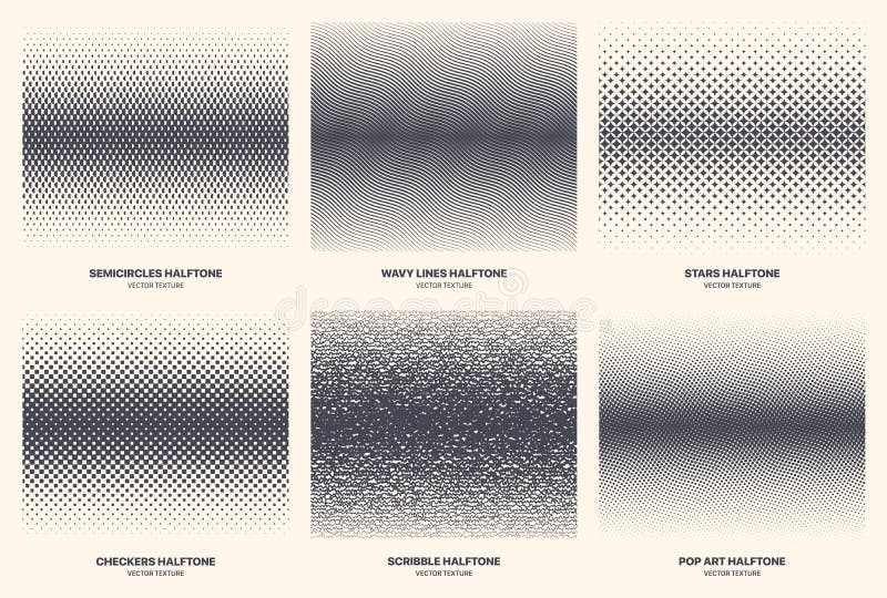 Different Variations Modern Half Tone Patterns Vector Geometric ...