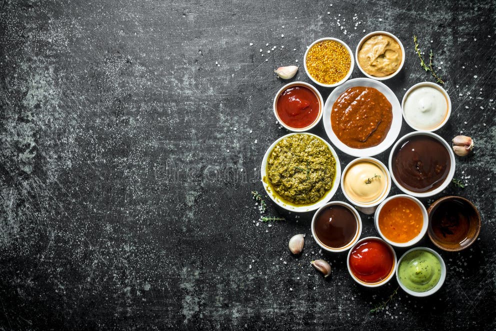 Different Variations of Sauces Stock Image - Image of guacamole ...