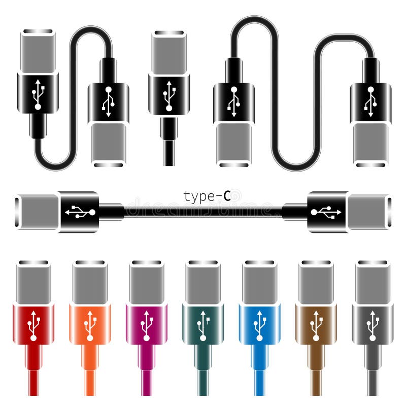 Different Variations of USB C Connectors and Cables Showcasing Various ...